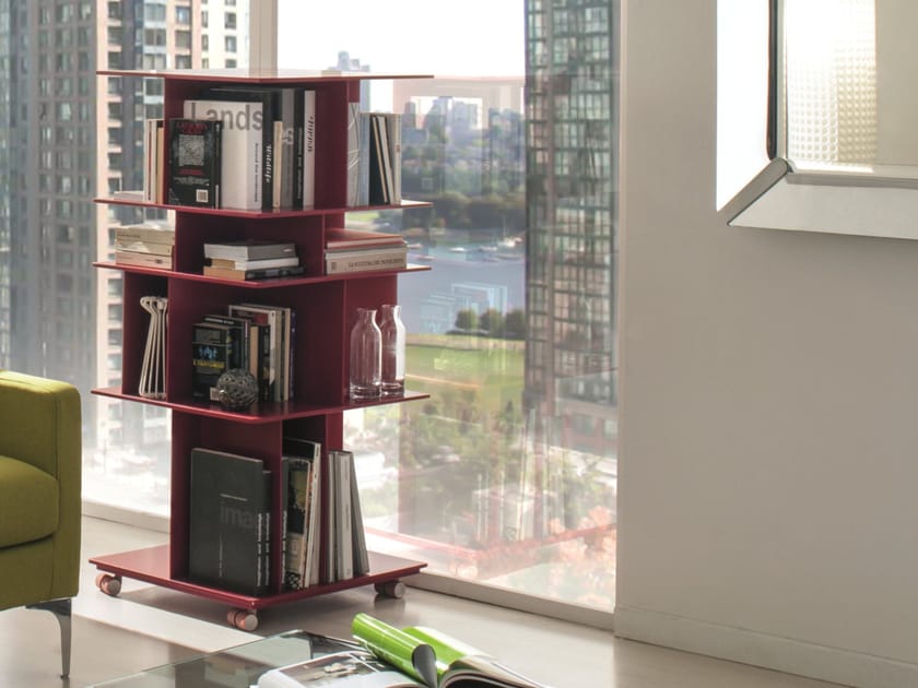 Open sectional lacquered MDF bookcase KUBO By IDEAS Group