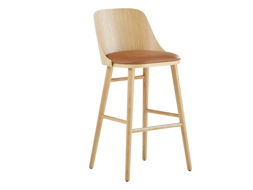 SANDER BAR Barstool with footrest with padded seat By Karl Andersson