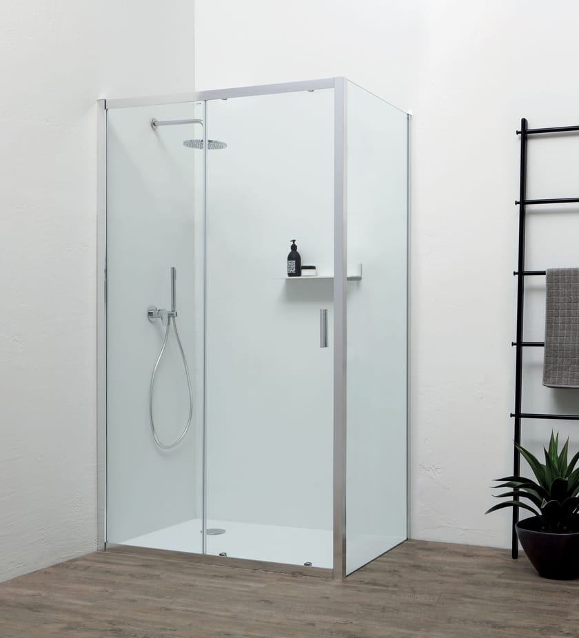 FAST PLUS Box doccia angolare con porta scorrevole By Kinedo