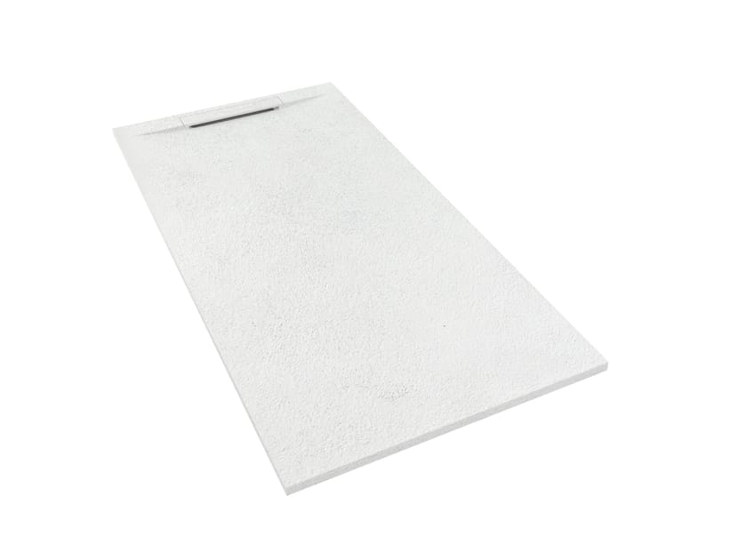 LINEAR W MATT Anti-slip shower tray with antibacterial treatment By Kinedo