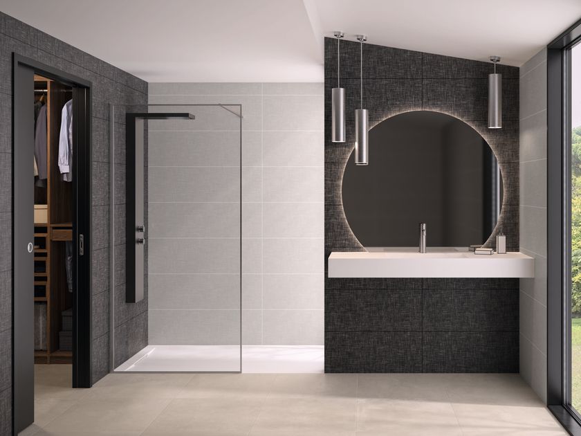 WALK-IN DESIGN + Tempered glass Walk in shower By Kinedo