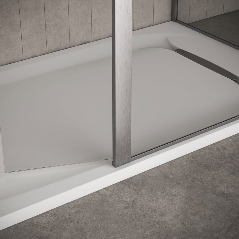 WALK-IN PURE ALU-8 Mampara de ducha de vidrio templado By Kinedo