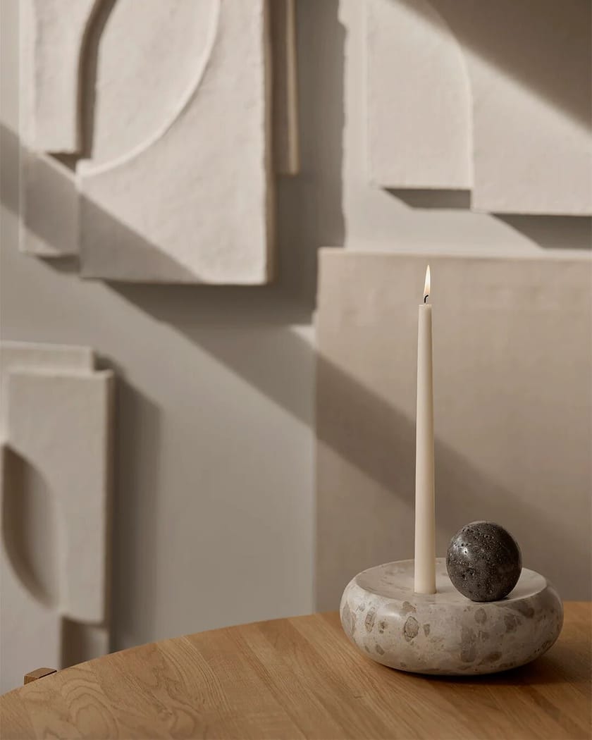 COHERENT CANDEL SCULPTURE Marble candle holder By Kristina Dam Studio