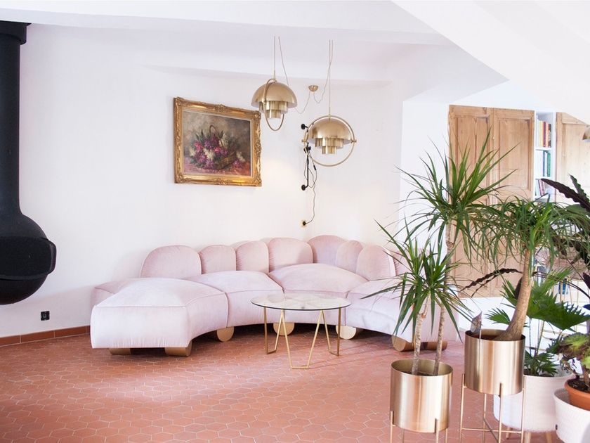 LAB COTIGNAC | Sofa Sectional curved velvet sofa By Crearte Collections