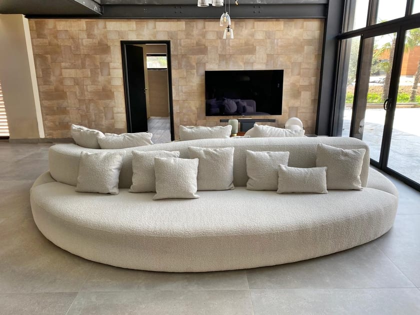 LAB ORGANIC Curved double-sided fabric sofa By Crearte Collections