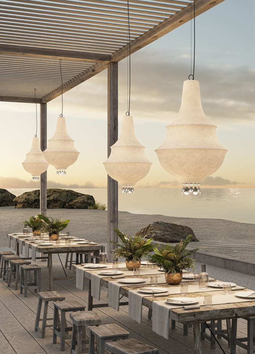 LADY D LED fiberglass outdoor pendant lamp By Karman | design Matteo ...