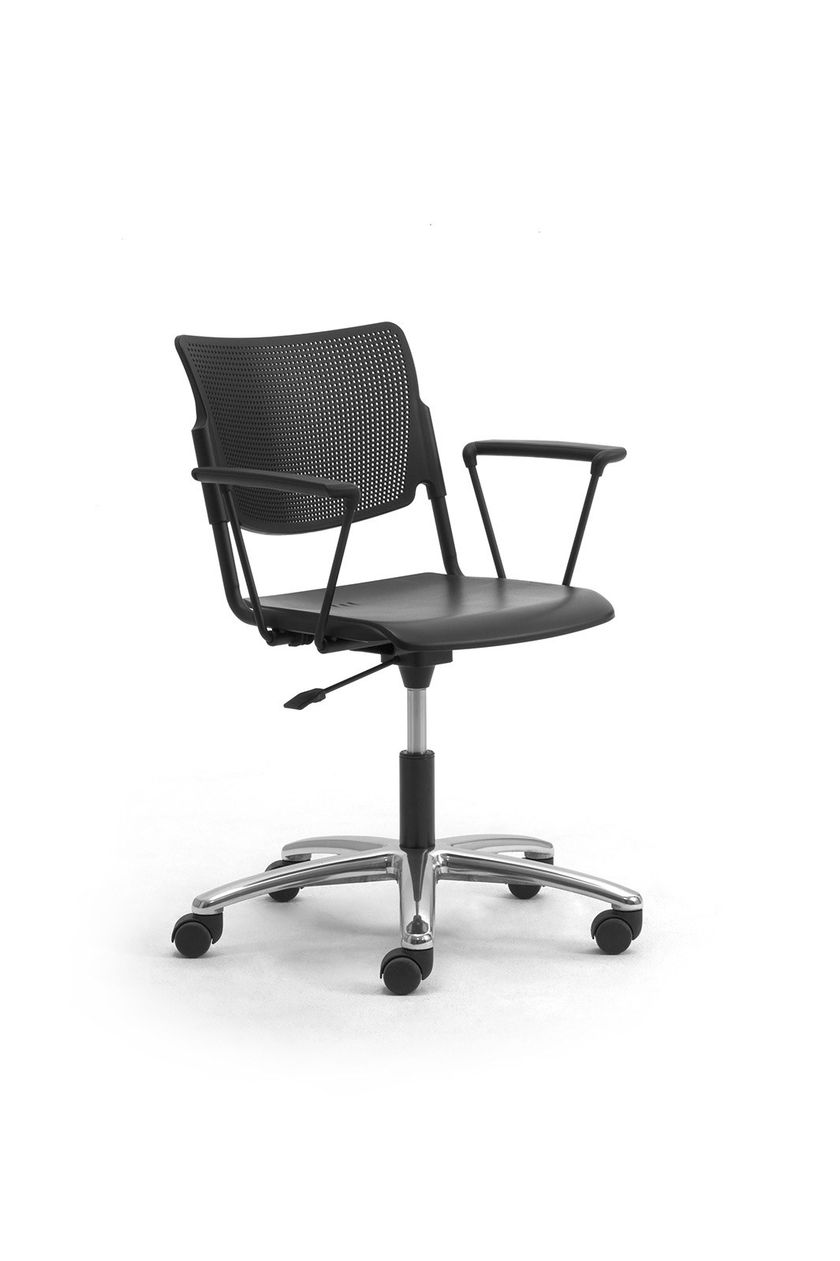 LAMIA Polypropylene office chair with armrests with 5-spoke base By ...