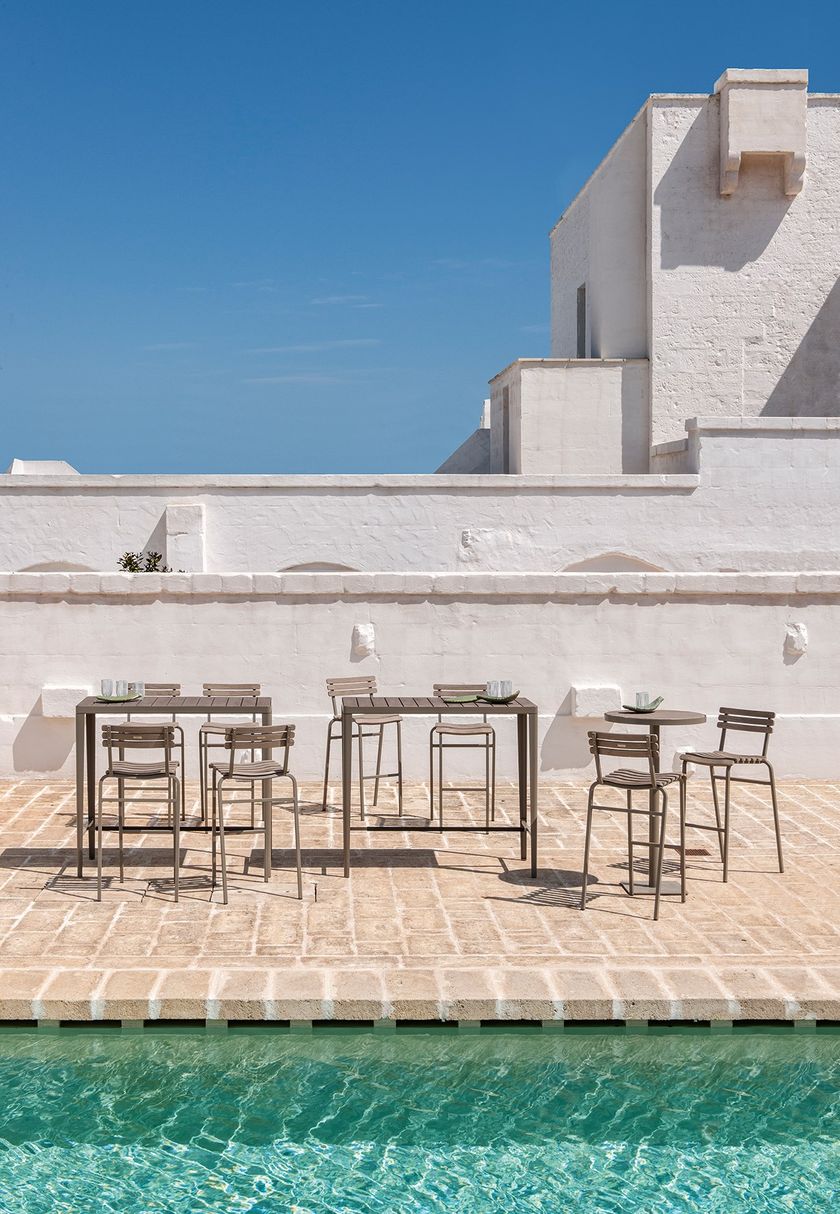 LAREN High teak garden stool By Ethimo