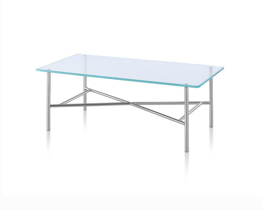 LAYER Rectangular glass and metal coffee table By Herman Miller ...