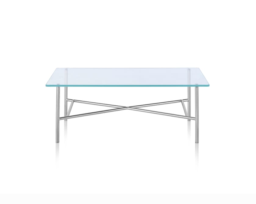 LAYER Rectangular glass and metal coffee table By Herman Miller ...