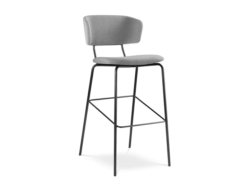 FLEXI CHAIR 122-N1 High fabric stool with footrest with back By LD Seating | design Orlandini Design