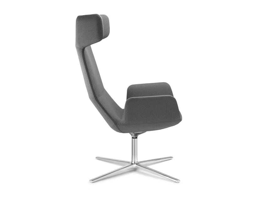 FLEXI LOUNGE FL-XLBR-N6 Swivel wing fabric armchair with spoke base By ...