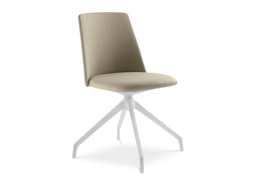 MELODY CHAIR 361 F90-WH Swivel trestle-based fabric chair By LD Seating ...