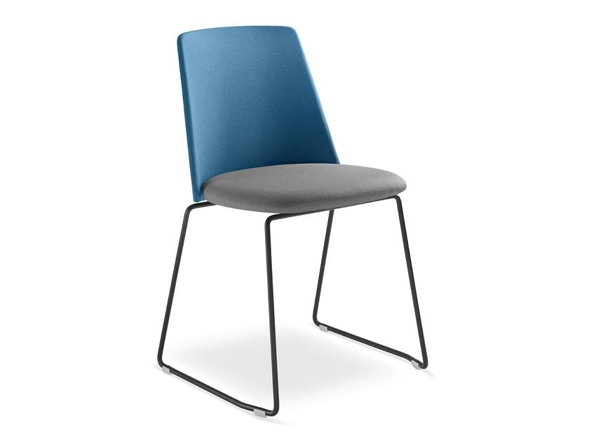 MELODY CHAIR 361-Q-N1 Sled base stackable fabric chair By LD Seating