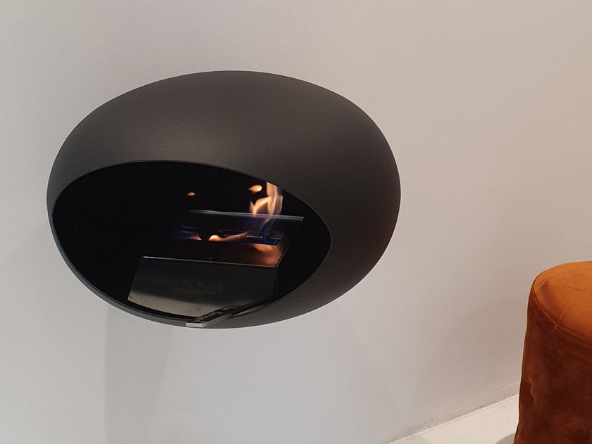 Swivel bioethanol wall-mounted stainless steel fireplace WALL By Le Feu