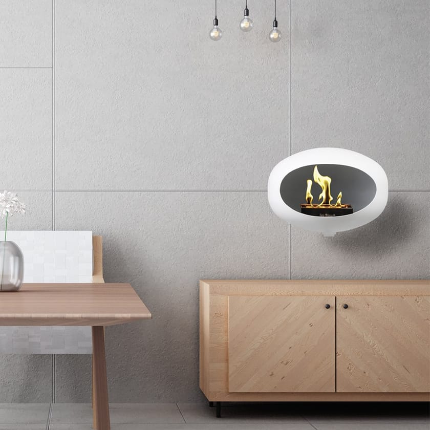 Swivel bioethanol wall-mounted stainless steel fireplace WALL By Le Feu