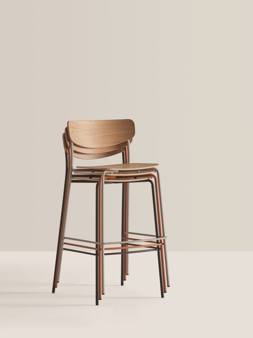 LEA | Wood veneer stool By INCLASS