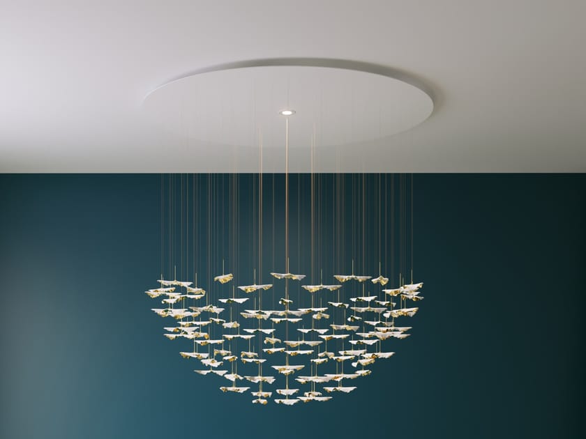 LED porcelain pendant lamp LEAF DOMED CANOPIES By Haberdashery