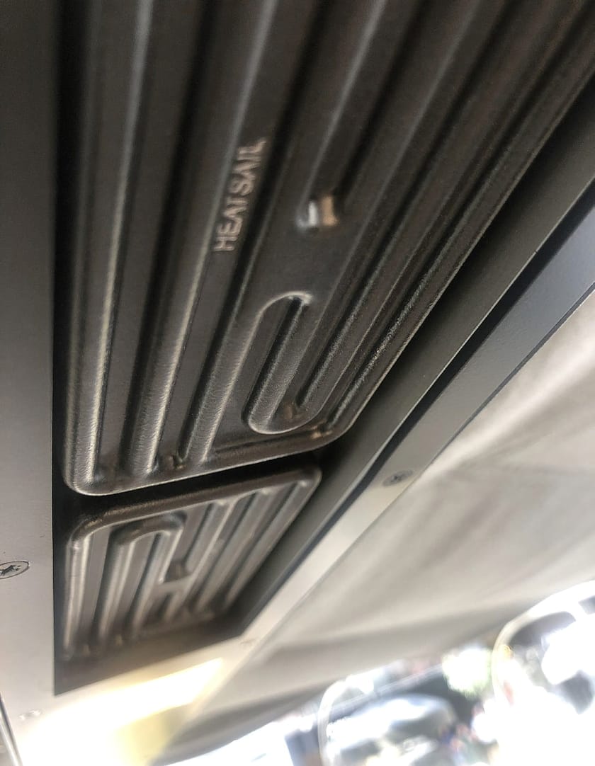 Outdoor heater with light and optional misting LEAF By Heatsail design ...