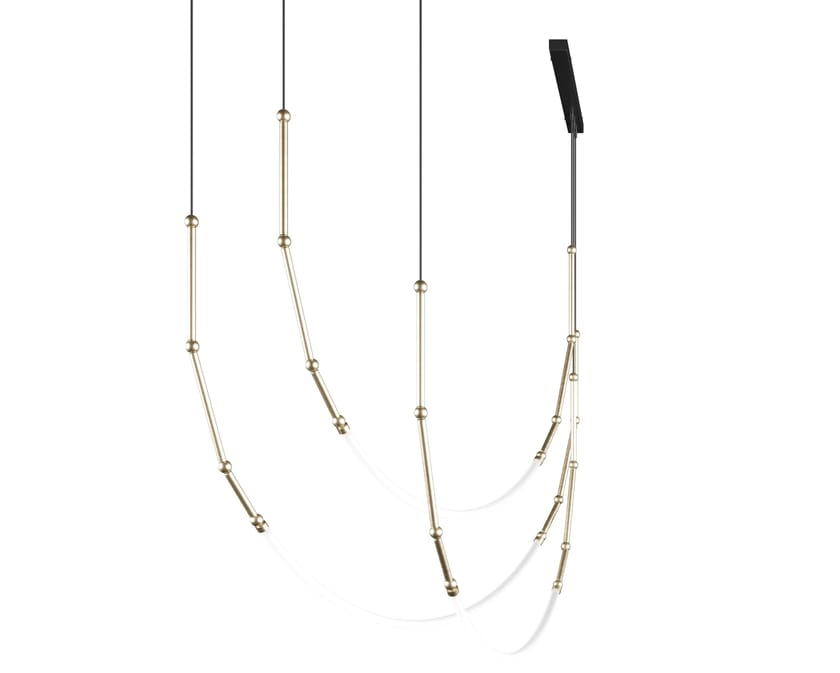 LEDA LED aluminium chandelier By Karman | design Debonademeo