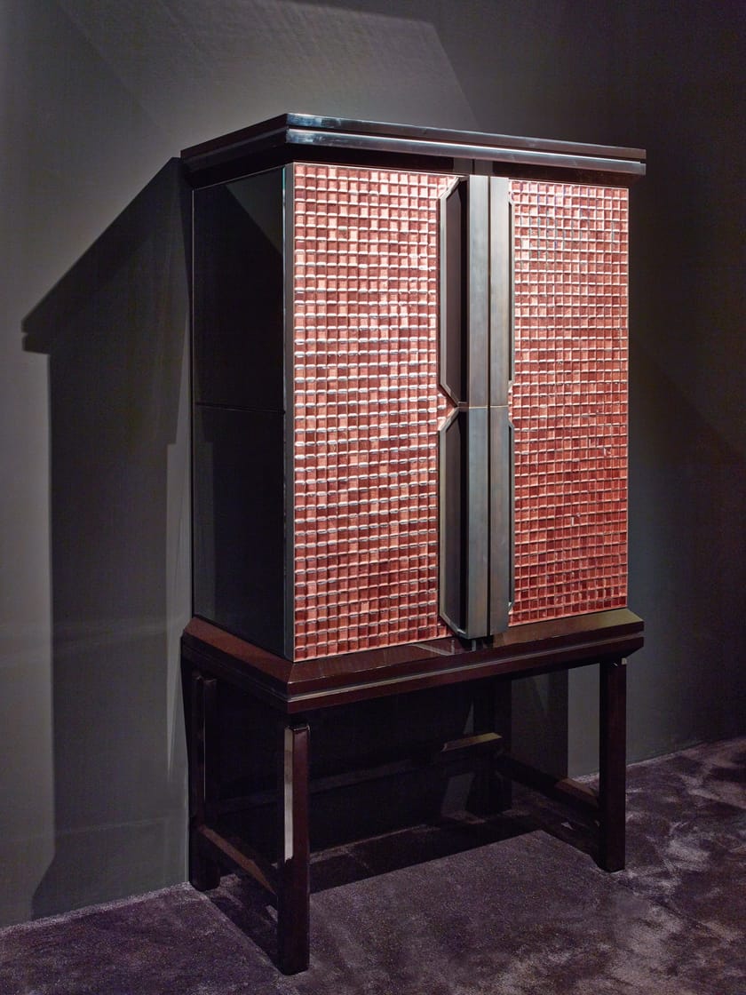 LEDOUX Wood and glass bar cabinet with integrated lighting By Sicis ...