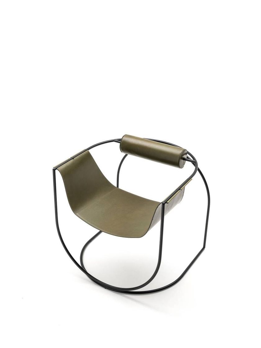 LEMNI Tanned leather armchair with armrests By Living Divani | design Marco Lavit