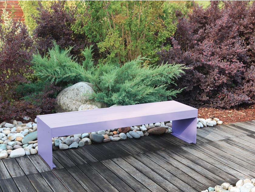 LENA Backless galvanized steel Bench By City Design