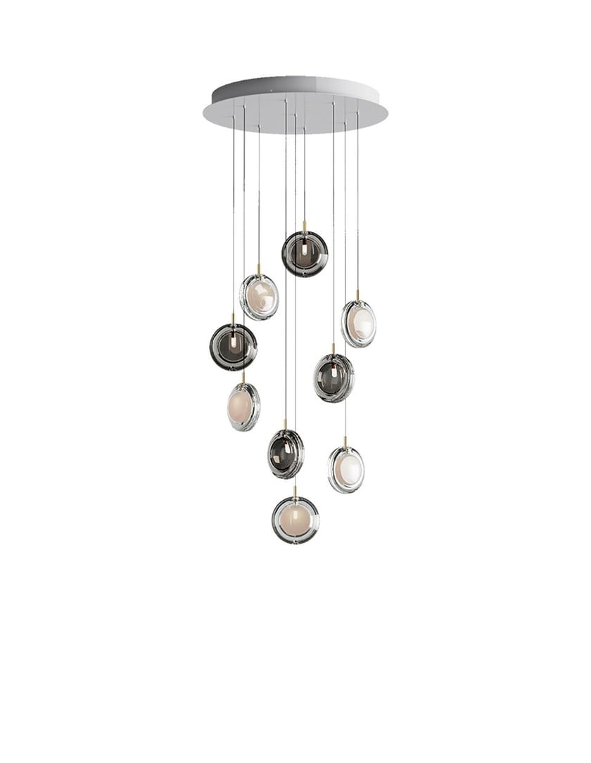 Handmade glass pendant lamp LENS SMOKE Lens Collection By bomma design ...