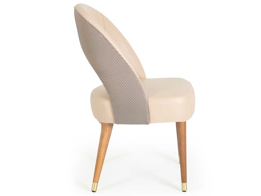 Upholstered open back leather chair LERA By Sandalyeci
