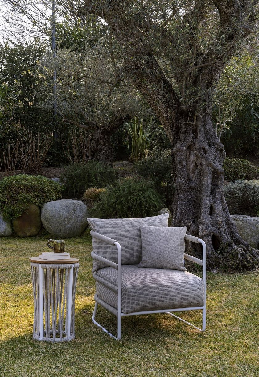 LEVANTE Round high side table By Rever | design Marco Piva