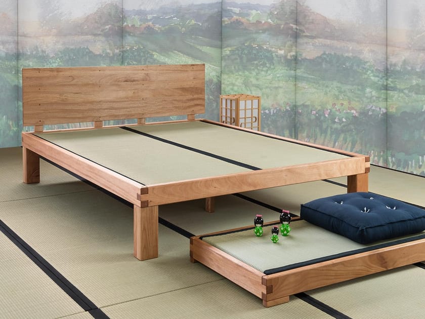 LICHENE | Double bed Solid wood double bed By Vivere Zen