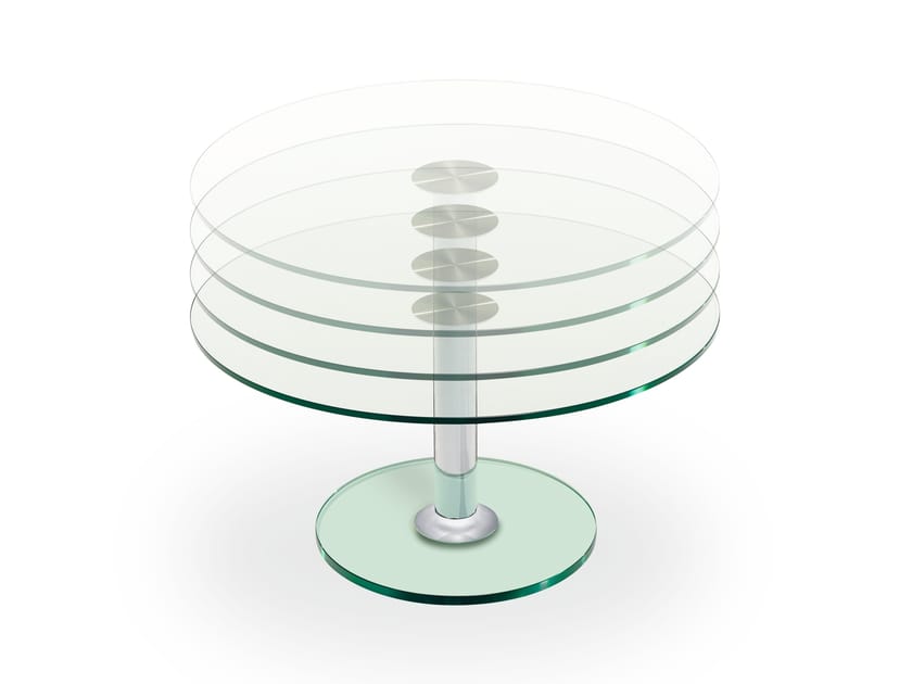 Height-adjustable glass table LIFT By Draenert