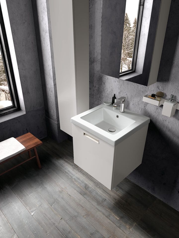 Mobile lavabo laccato sospeso con specchio LIGHT 01 Collezione Light By ...