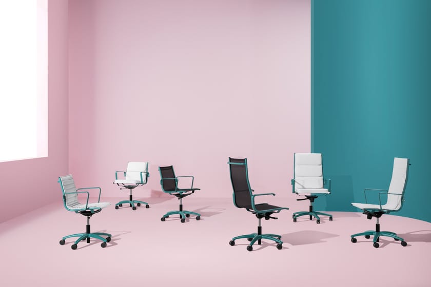 LIGHT High-back reception chair with 5-spoke base By Luxy | design Luxy R&D