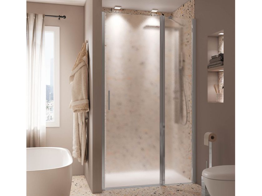 LIGHT PB Niche shower cabin with hinged door By RELAX