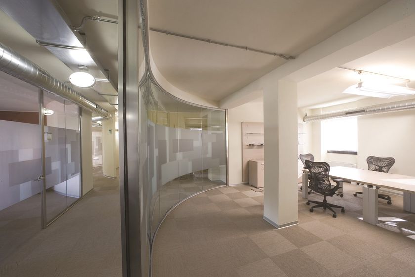 Tempered glass office partition LIGHTWALL By Elitable