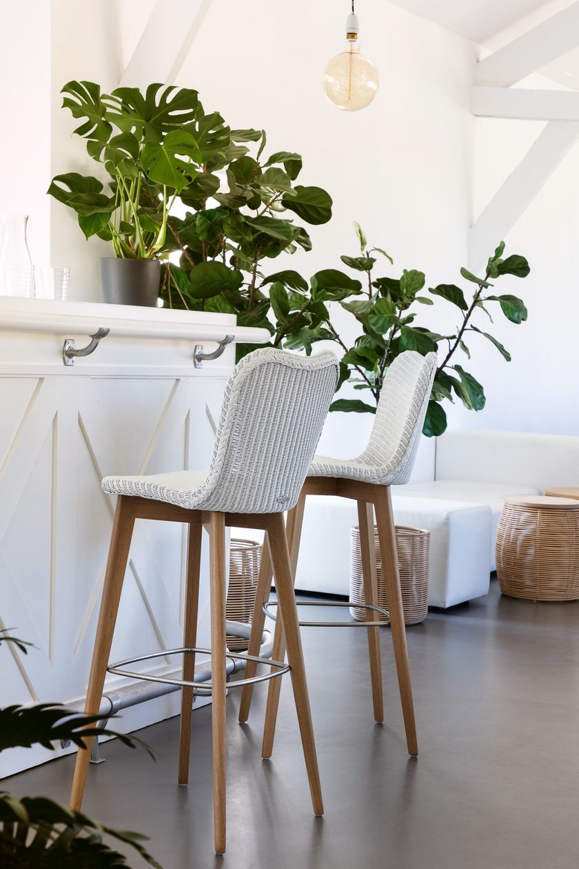 LILY High Lloyd loom stool with back By Vincent Sheppard