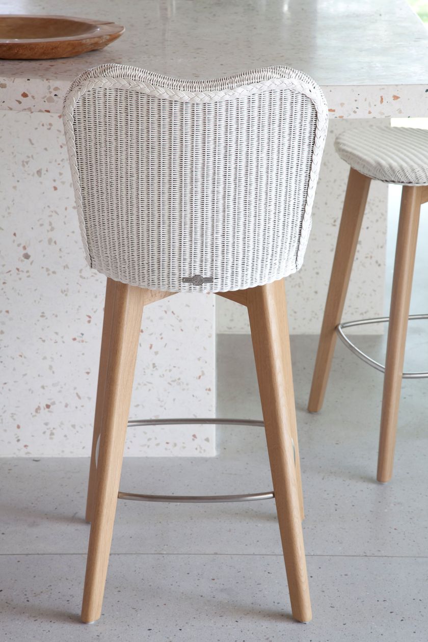 LILY High Lloyd loom stool with back By Vincent Sheppard