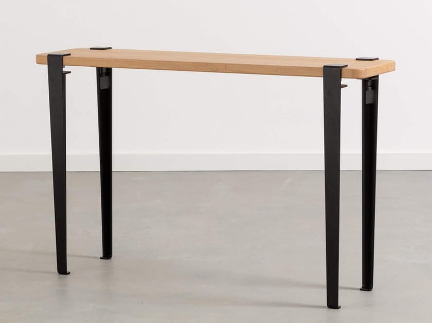 Rectangular steel and wood console table LIMA By Tiptoe