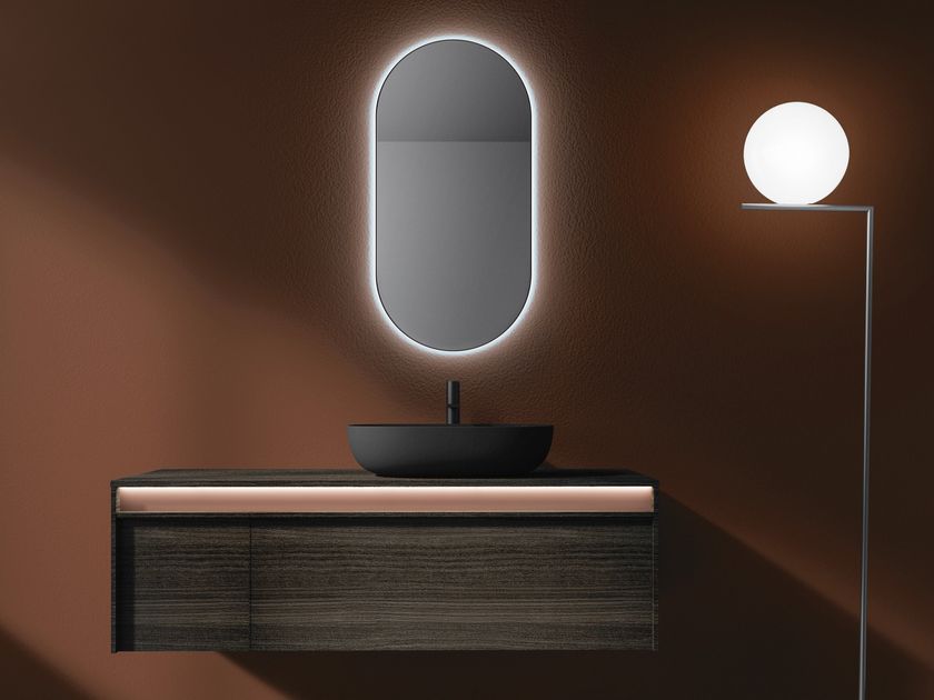 Wall-mounted HPL vanity unit with drawers LINE 3 Line Collection By ...