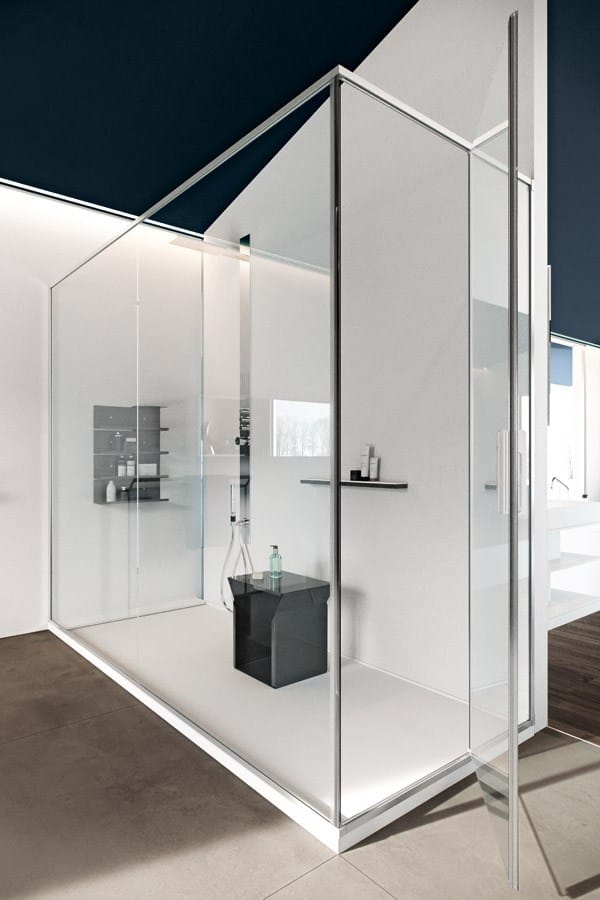 Corner rectangular shower cabin LINEA By MAKRO