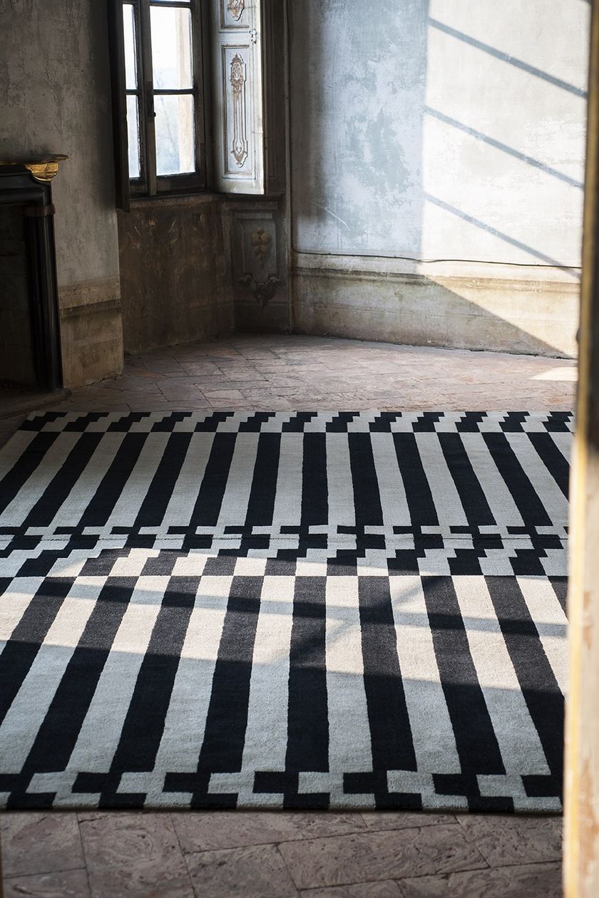 Rectangular striped rug LINEA By Tacchini Edizioni design Maria ...