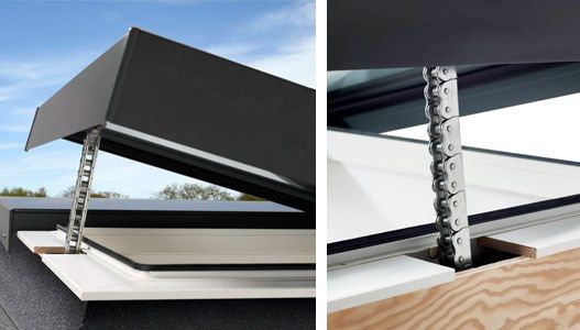 Lucernario continuo in alluminio e vetro LINEARLIGHT By Velux Commercial