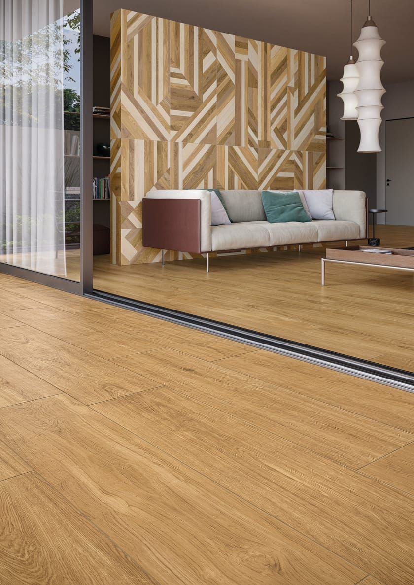 Full-body porcelain stoneware wall/floor tiles with wood effect LINEO ...