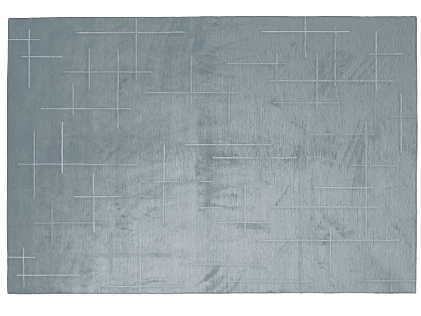 Solid-color rectangular silk rug LINES By GIORGETTI