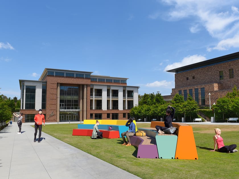 Modular steel and wood amphitheater LINGOTTO By Punto Design design ...
