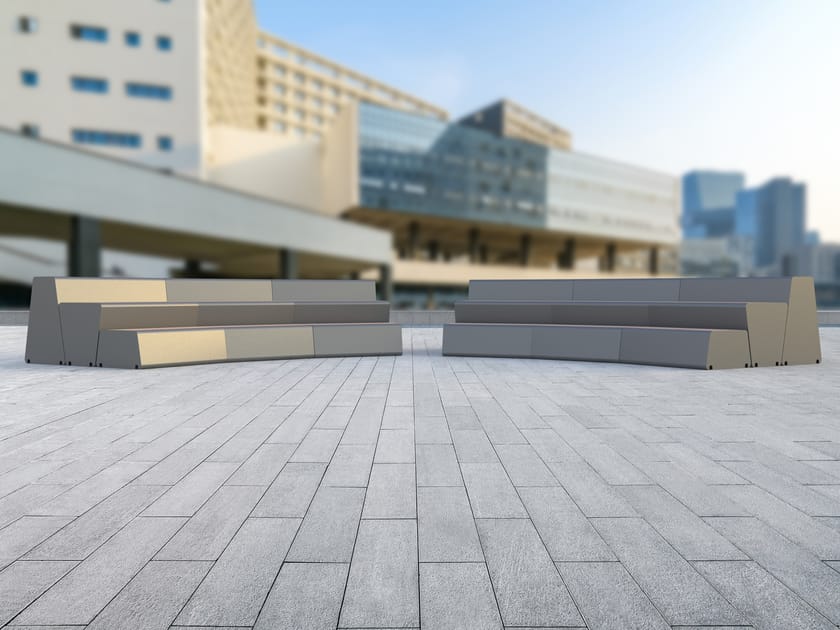 Modular steel and wood amphitheater LINGOTTO By Punto Design design ...