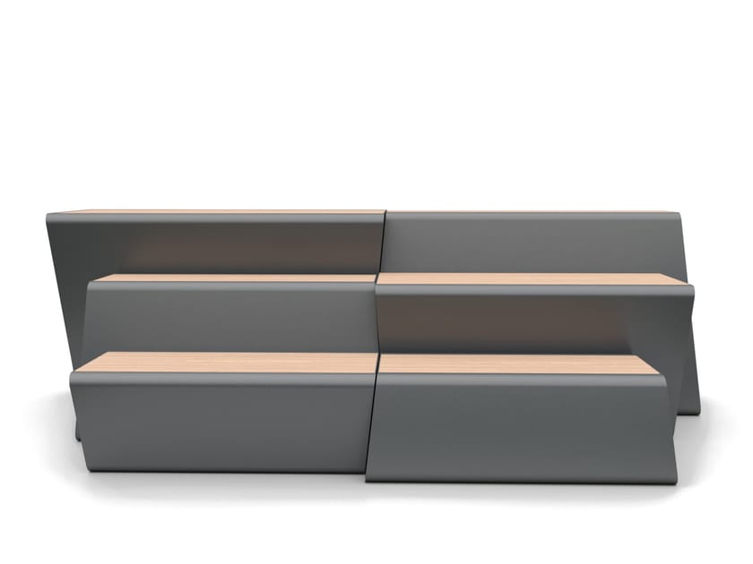 Modular steel and wood amphitheater LINGOTTO By Punto Design design ...