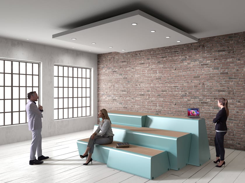 Modular steel and wood amphitheater LINGOTTO By Punto Design design ...