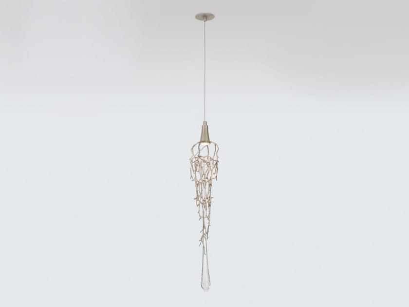 LIQUID DRIP RECESSED LED handmade bronze pendant lamp By Serip